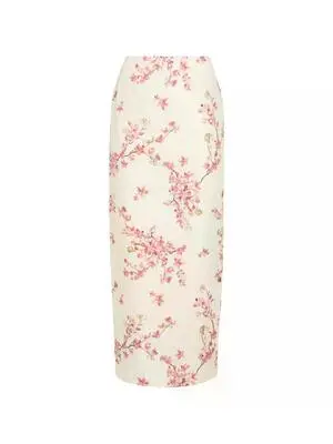 Agua Bendita Lirica High-waisted Midi Skirt - Neutrals
