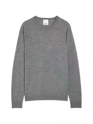 ALLUDE Long Sleeve Crew Neck Sweater - Grey