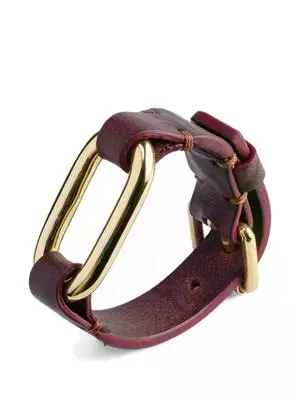PARTS OF FOUR Link Gauntlet Buckle-fastening Leather Bracelet - Red