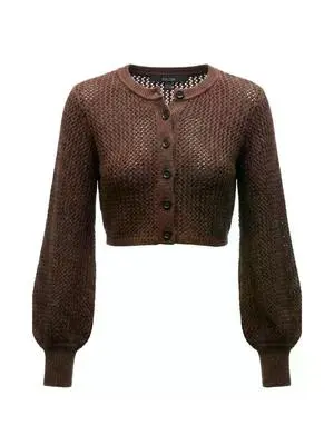 TOCCIN Tori Open-knit Cropped Cardigan