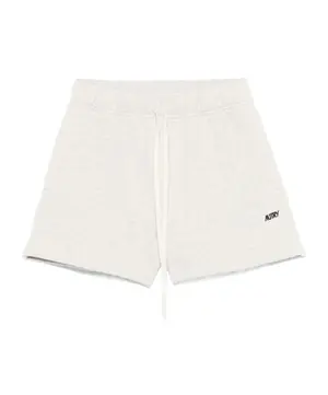 AUTRY Logo Embroidered Drawstring Sweat Shorts - Light Grey