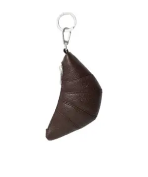 LEMAIRE Croissant Pebbled Leather Key Holder - Tiramisu