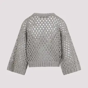 Brunello Cucinelli Cropped Crewneck Sweater - Gray