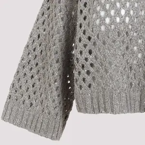 Brunello Cucinelli Cropped Crewneck Sweater - Gray