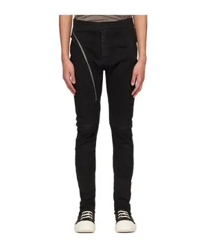 Rick Owens Low-rise Tapered Jeans With Asymmetrical Zip