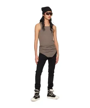 Rick Owens Low-rise Tapered Jeans With Asymmetrical Zip