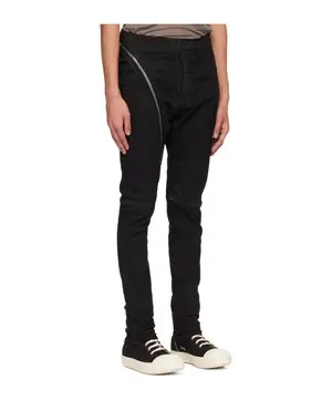Rick Owens Low-rise Tapered Jeans With Asymmetrical Zip