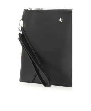 Montblanc Logo-plaque Leather Clutch Bag