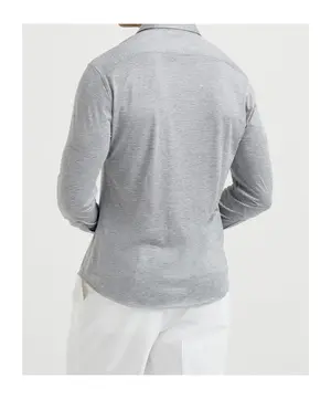 Brunello Cucinelli Silk-cotton Button-up Shirt - Grey