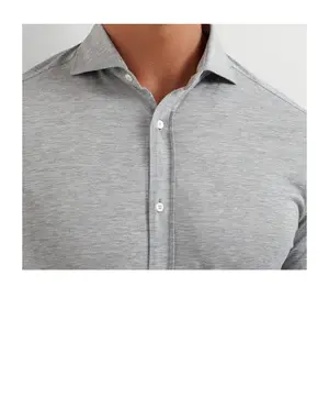 Brunello Cucinelli Silk-cotton Button-up Shirt - Grey