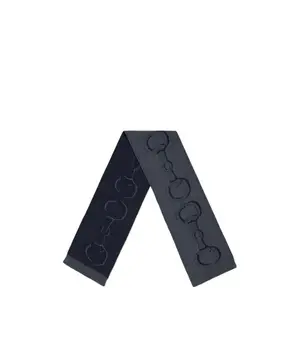 Gucci Wool Scarf With Horsebit Detail - Grey