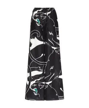 Valentino Garavani Printed Poplin Wide-leg Trousers