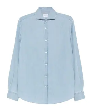 Brunello Cucinelli Curved Hem Buttoned Denim Shirt - No