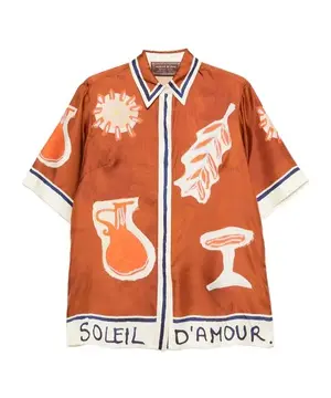 ALEMAIS Soleil D'amour Graphic Print Shirt - Orange