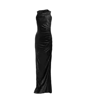 Rick Owens Asymmetrical Draped Pleated Maxi Dress