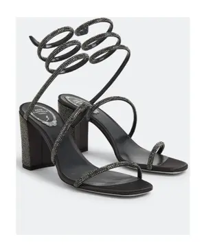 Rene Caovilla Cleo 90mm Crystal-embellished Sandals - Black