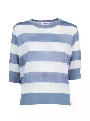 KANGRA Striped Lurex-knit Sweater