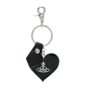 VIVIENNE WESTWOOD Logo Engraved Heart Keychain - Black