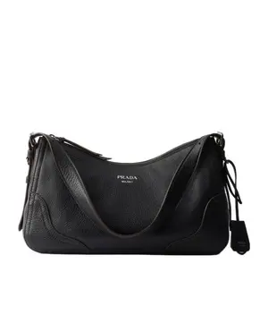 Prada Aimée Large Leather Shoulder Bag