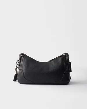 Prada Aimée Large Leather Shoulder Bag