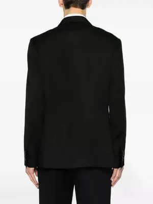 LARDINI Double-breasted Peak-lapel Blazer - Black