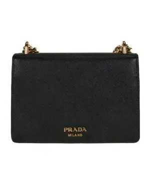 Prada Saffiano Leather Shoulder Bag With Chain Strap