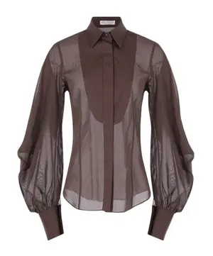 Brunello Cucinelli Puff-sleeve Panelled Shirt