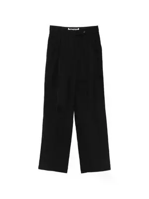FRENKEN Pleated Straight-leg Trousers - Black