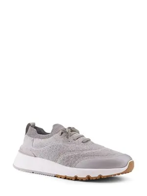 Brunello Cucinelli Knitted Lace-up Sneakers