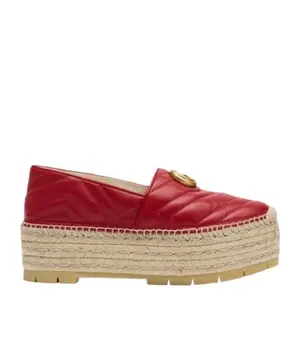 Gucci Gg Espadrille Platform - Red
