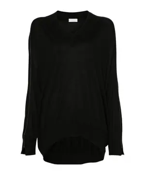 Brunello Cucinelli V-neck Knit Sweater With Monili Chain Detail