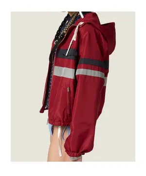 Miu Miu Hooded Technical Fabric Blouson Jacket