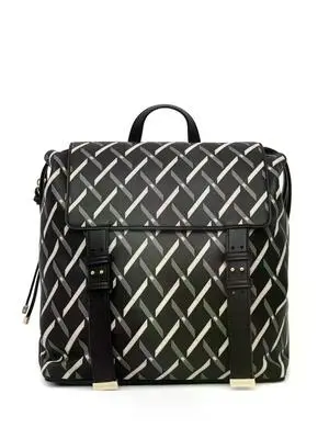 Armani Exchange Logo Print Foldover Backpack - Black