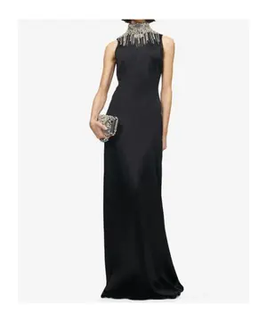 Alexander McQueen Mock-neck Sleeveless Maxi Dress - Black