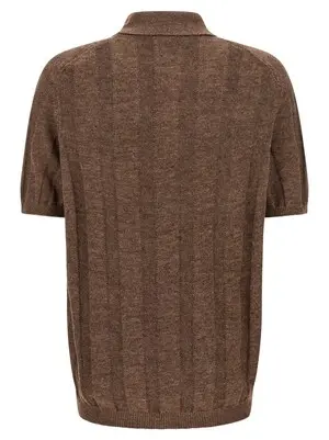Brunello Cucinelli Ribbed Polo Knitted Sweater
