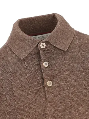 Brunello Cucinelli Ribbed Polo Knitted Sweater