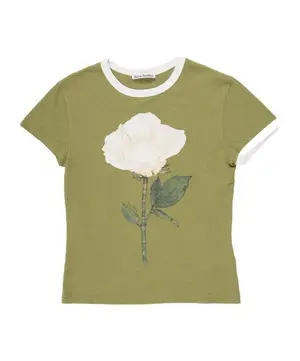Acne Studios Short-sleeved T-shirt With Rose Graphic