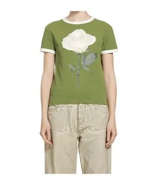 Acne Studios Short-sleeved T-shirt With Rose Graphic
