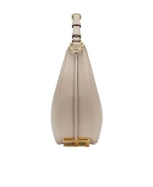 Fendi Leather Hobo Bag With Gold Tone Hardware