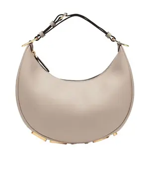 Fendi Leather Hobo Bag With Gold Tone Hardware