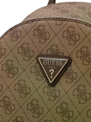 Guess Mini Follie Monogram-print Logo Plaque Backpack