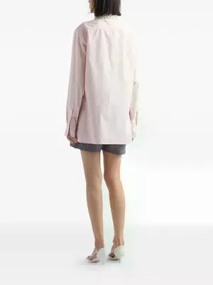 Prada Poplin Shirt With Embroidered Collar - Pink