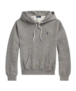 Polo Ralph Lauren Logo Embroidered Drawstring Hoodie - Gray