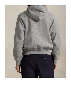 Polo Ralph Lauren Logo Embroidered Drawstring Hoodie - Gray