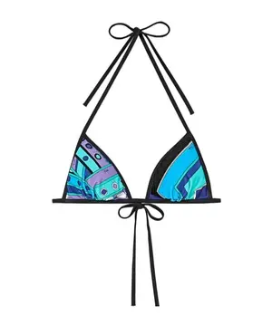 Emilio Pucci Triangle Bikini Top - Turquoise And Blue