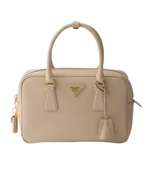 Prada Saffiano Leather Zip-up Tote Bag - Travertine