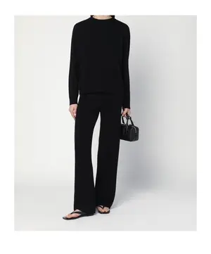 Soft Goat Long-sleeved Sweater And Drawstring Trousers Set