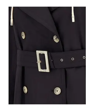 Herno Removable Hood Trench Coat - Black