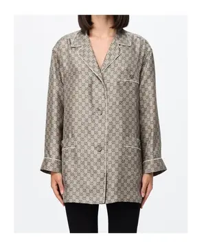 Gucci Printed Twill Shirt - Beige And Dark Brown
