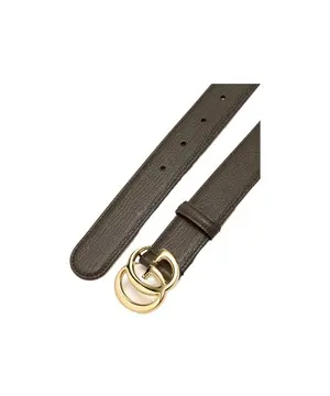 Gucci Gg Grained Leather Belt - Brown